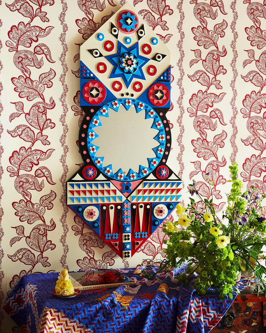 Lucas Rise Mirror - Floral Geo – Kneeland Co. Rarities