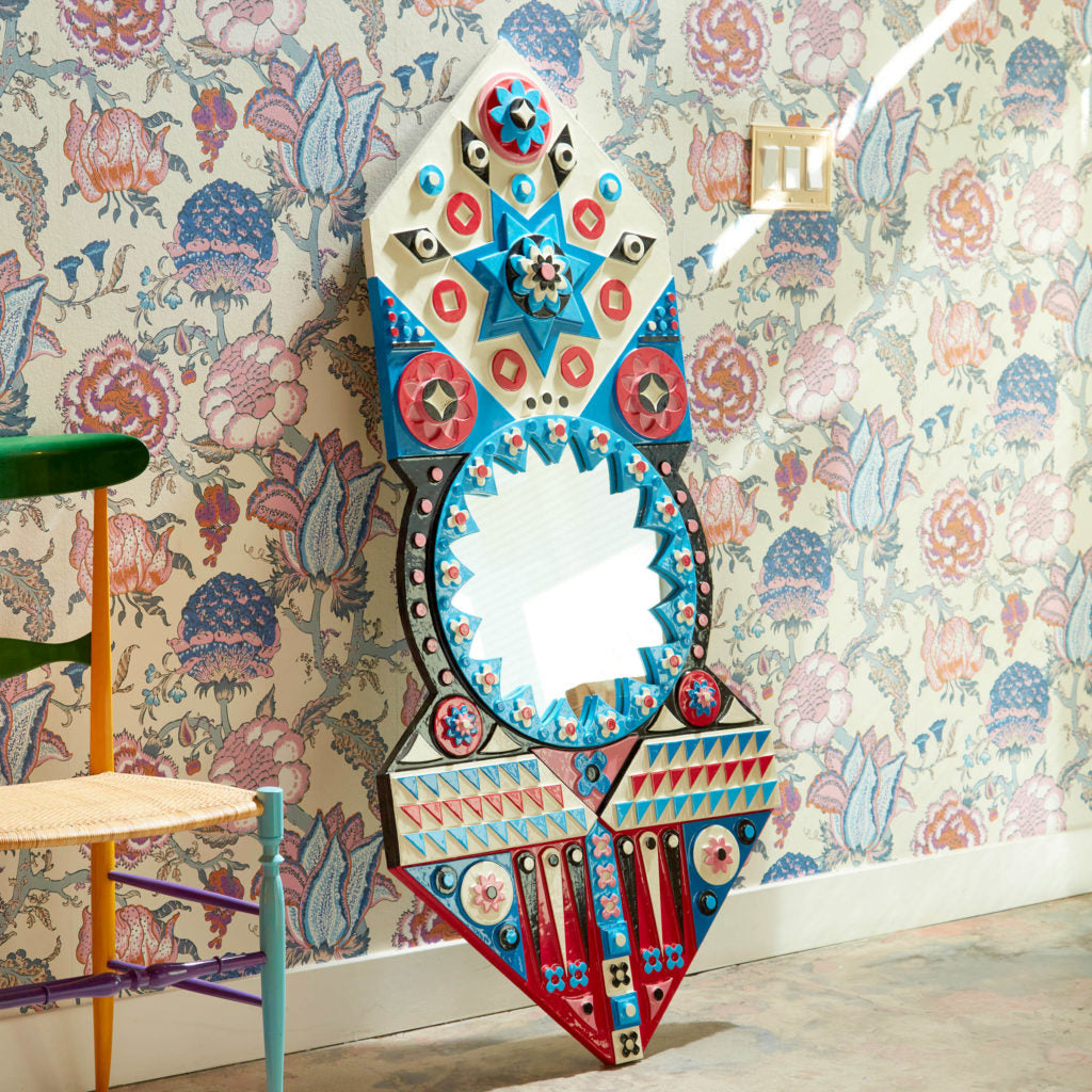 Lucas Rise Mirror - Floral Geo – Kneeland Co. Rarities